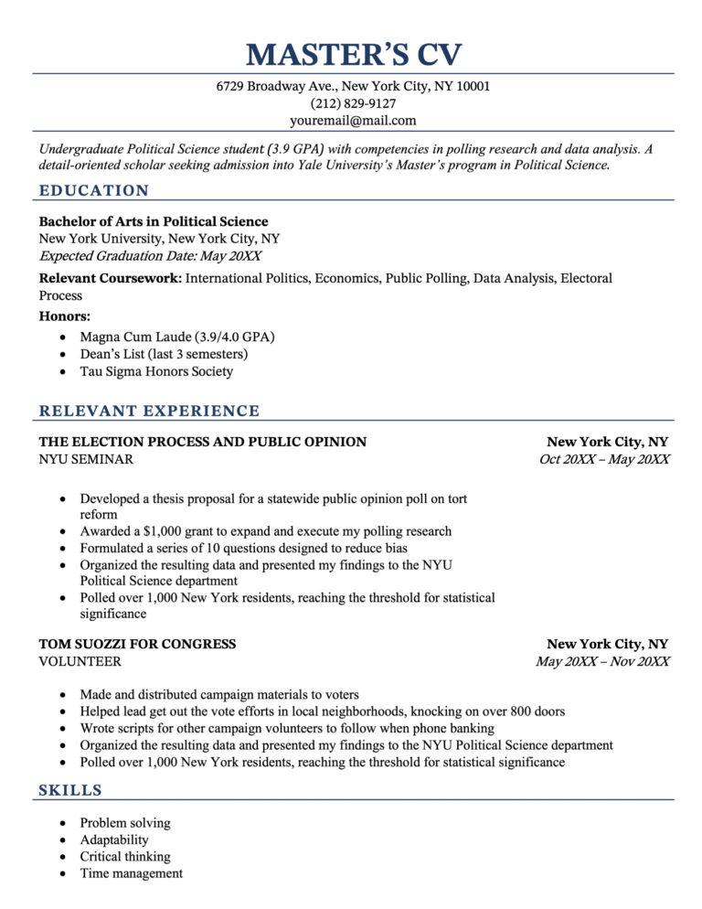 Academic Curriculum Vitae (CV): Template & Writing Guide