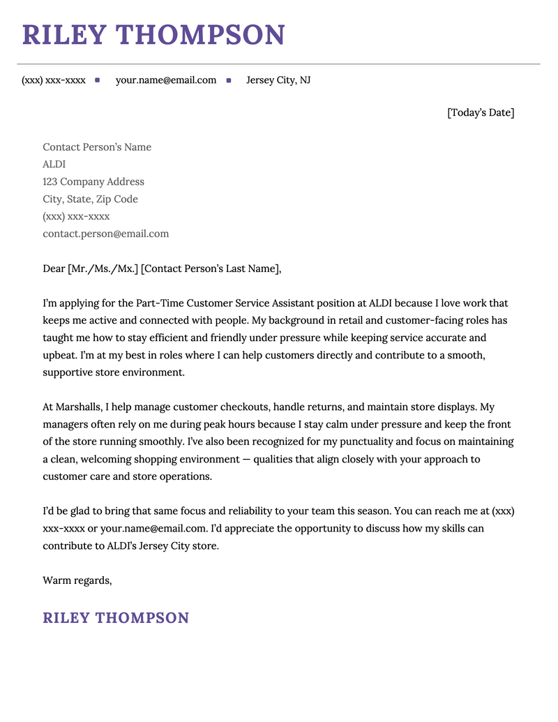 Customer Service Cover Letter Examples & Free Template