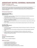 Hotel General Manager Resume - Sample & 20+ Skills to List