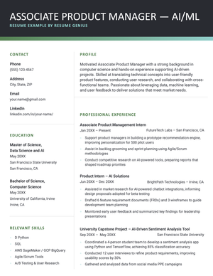 AI Product Manager Resume Examples & Template for 2026