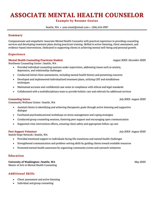 Mental Health Counselor Resume - Samples & Skills to List