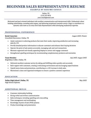 Entry Level Sales Resume - Example & Free Template