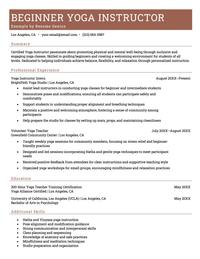 Yoga Teacher Resume - Examples & Template (Free Download)