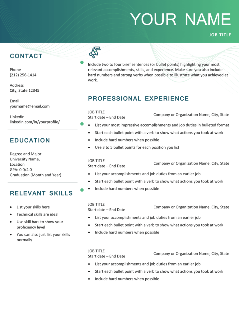8+ Blank Resume Templates (Free to Download)