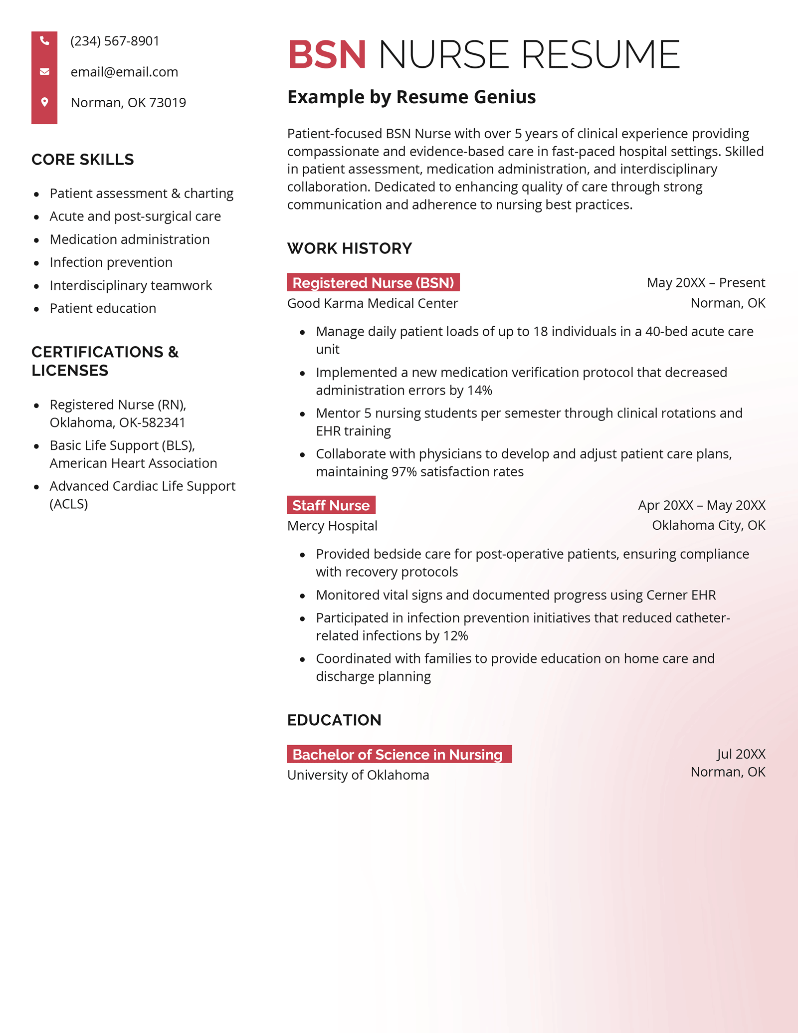 60 Nursing Resume Examples (All Key Specialties)