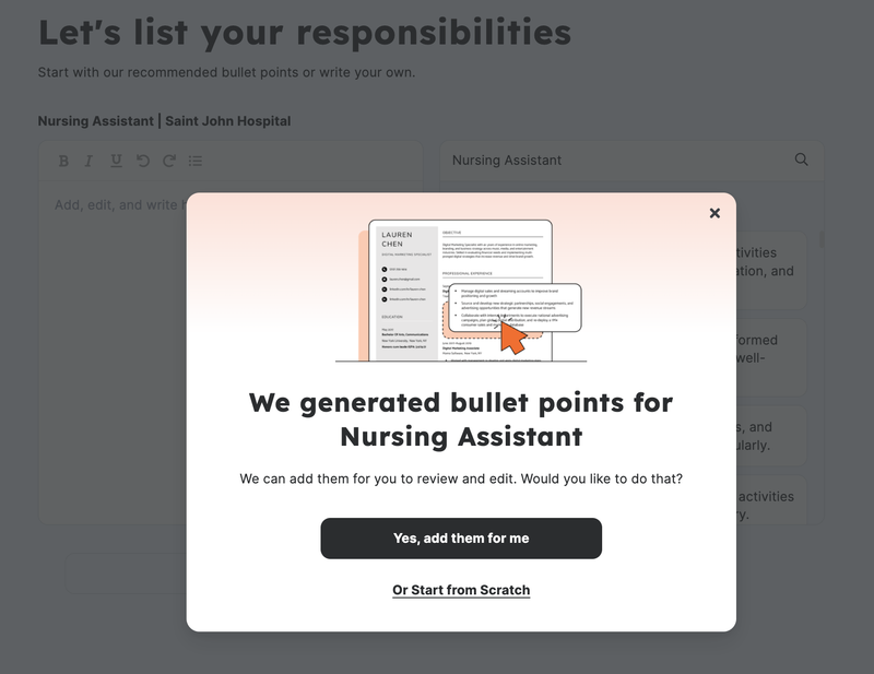 AI Resume Bullet Point Generator (Free & Fast)