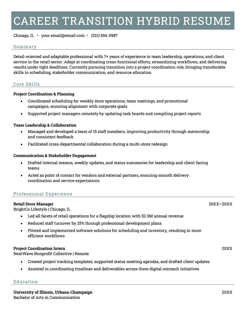 Free Combination (Hybrid) Resume Templates & How to Write