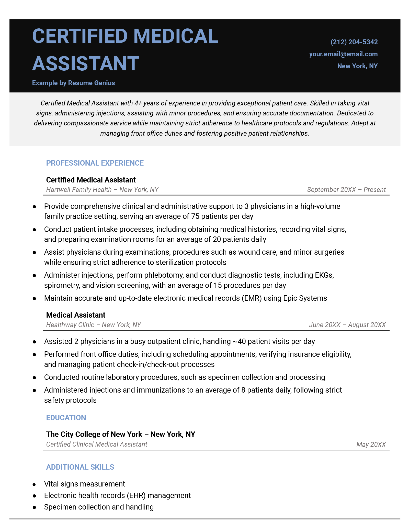 6 Medical Assistant Resume Examples for 2026