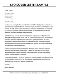 CFO Cover Letter Samples Template Free Download CFO Cover Letter Samples Template Free Download