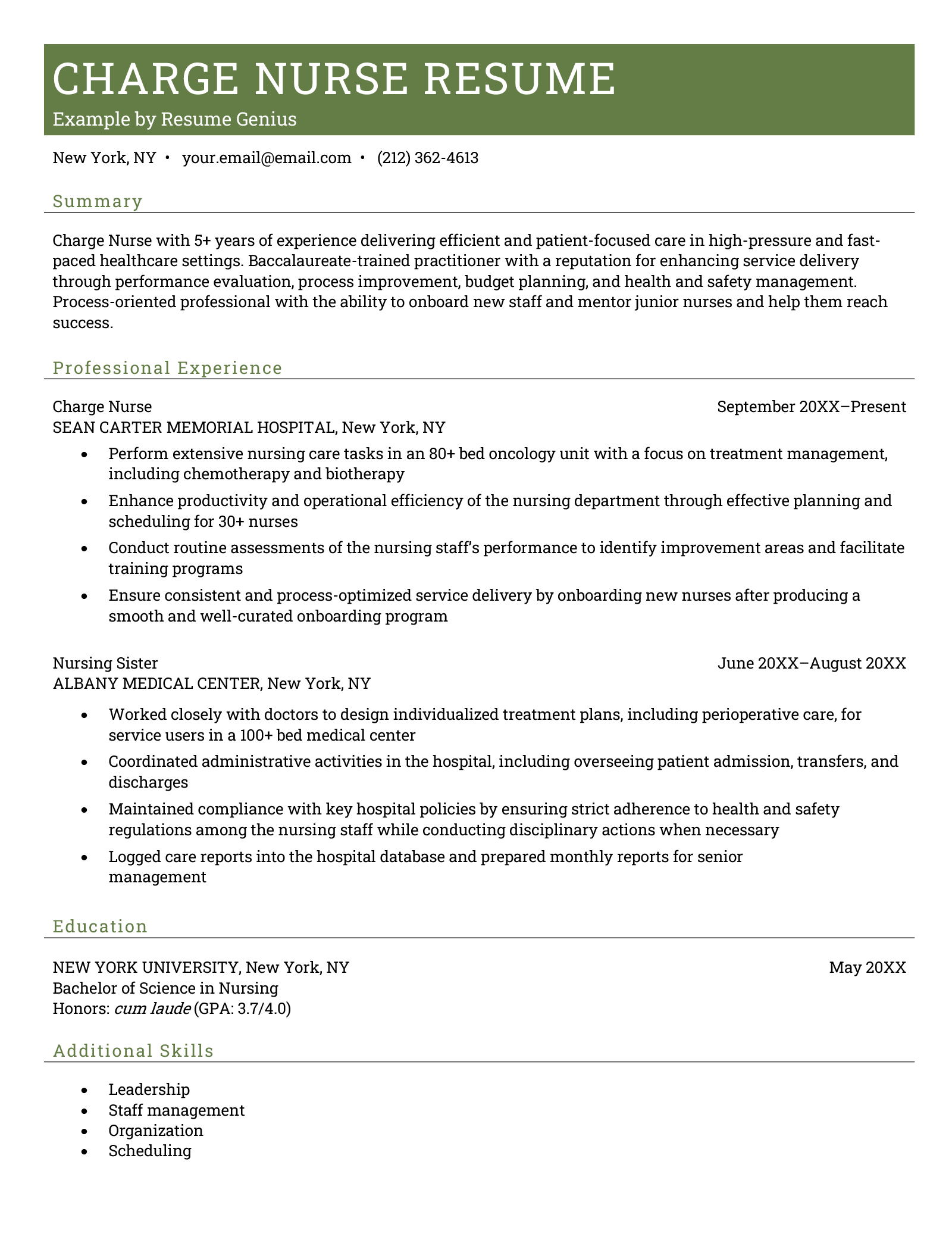 Prison Nurse Sample Resume