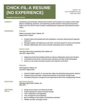 Chick-fil-A Resume Examples, Template, & Application Tips