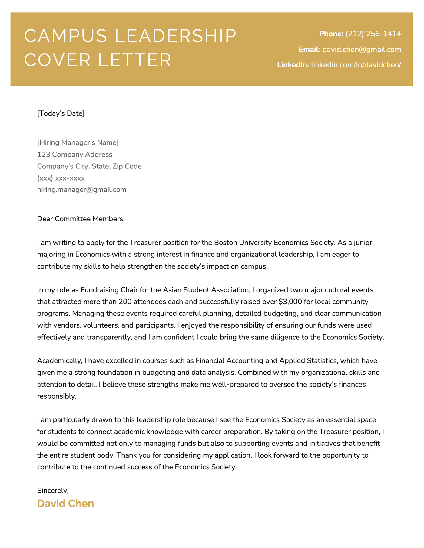 College Student Cover Letter Examples & Writing Guide