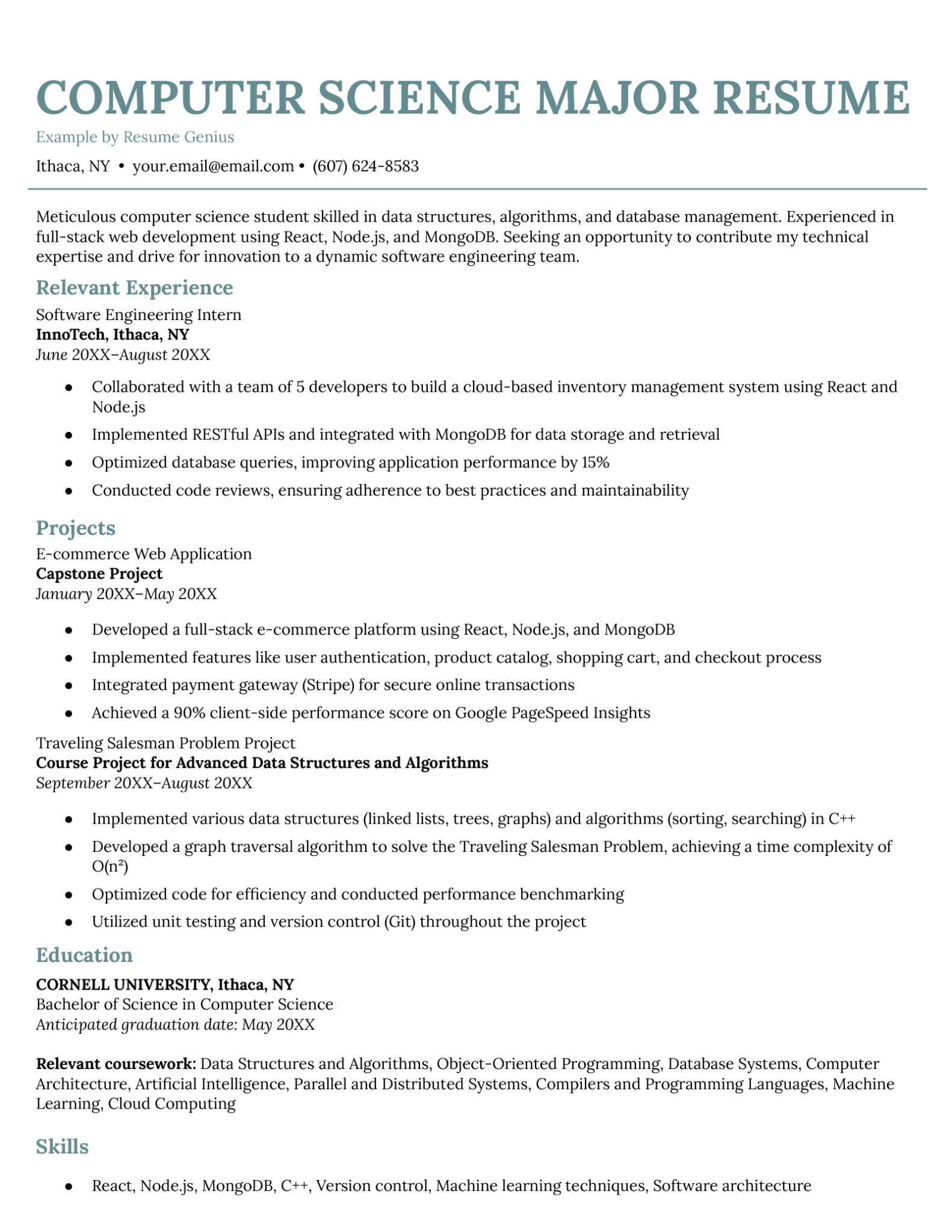 8 Computer Science Resume Examples & Writing Guide For 2024
