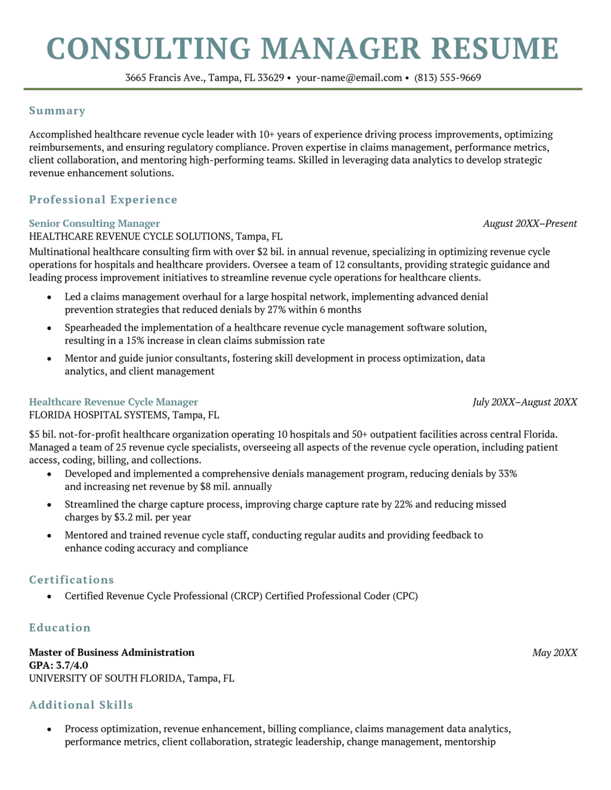 6 Consulting Resume Examples, Template, and Writing Tips