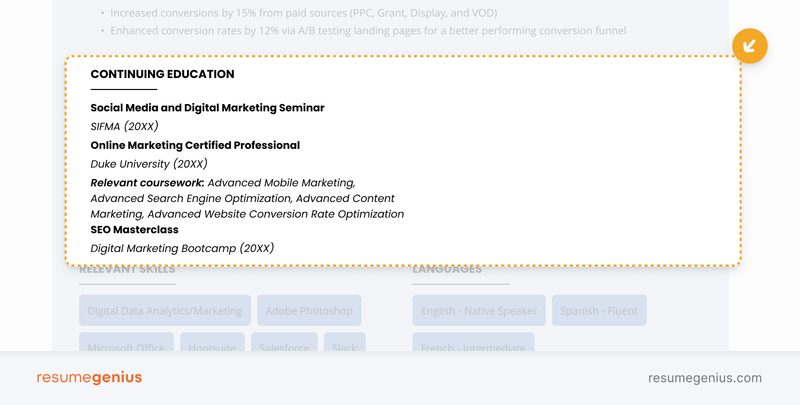 How to List Continuing Education on a Resume with 2 Examples