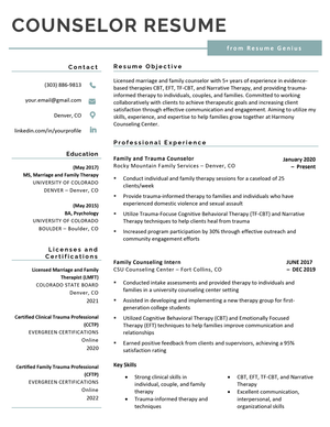 6 Counselor Resume Examples & Template for 2026