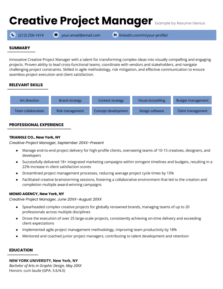 12 Project Manager Resume Examples & Top Keywords for 2024