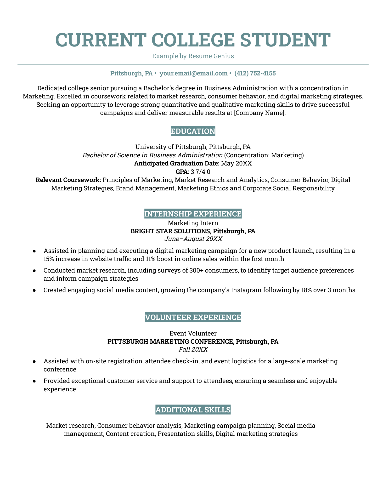 College Student Resume Examples (With Template and Tips)