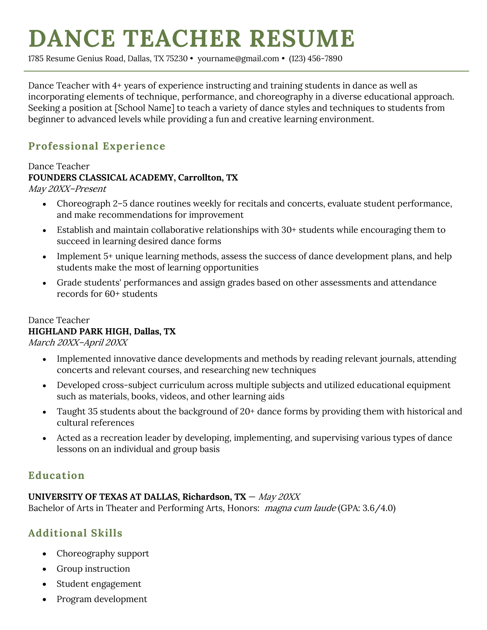 19 Teacher Resume Examples & Text Templates for 2026