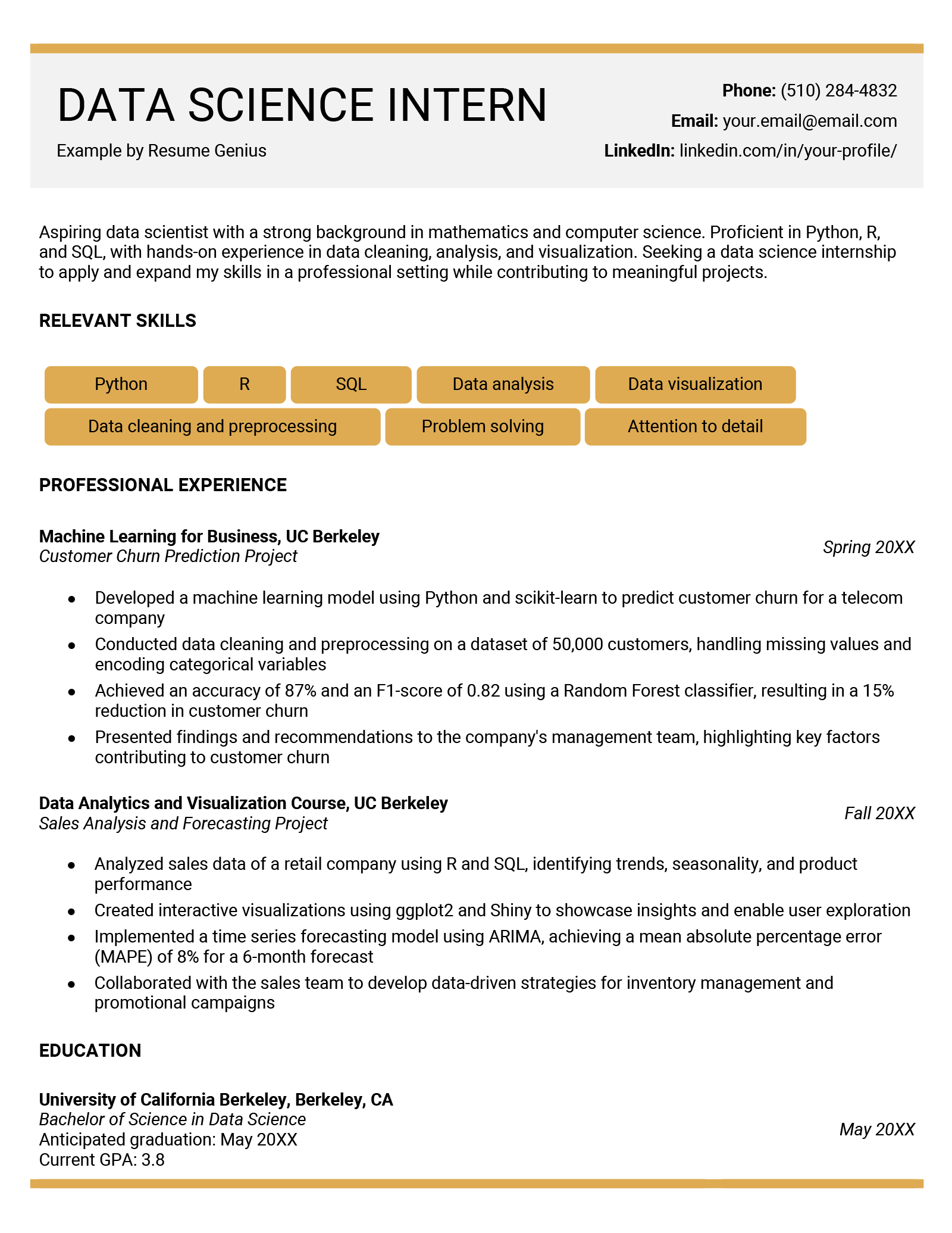 Data Scientist Resume Example & Writing Tips for 2025