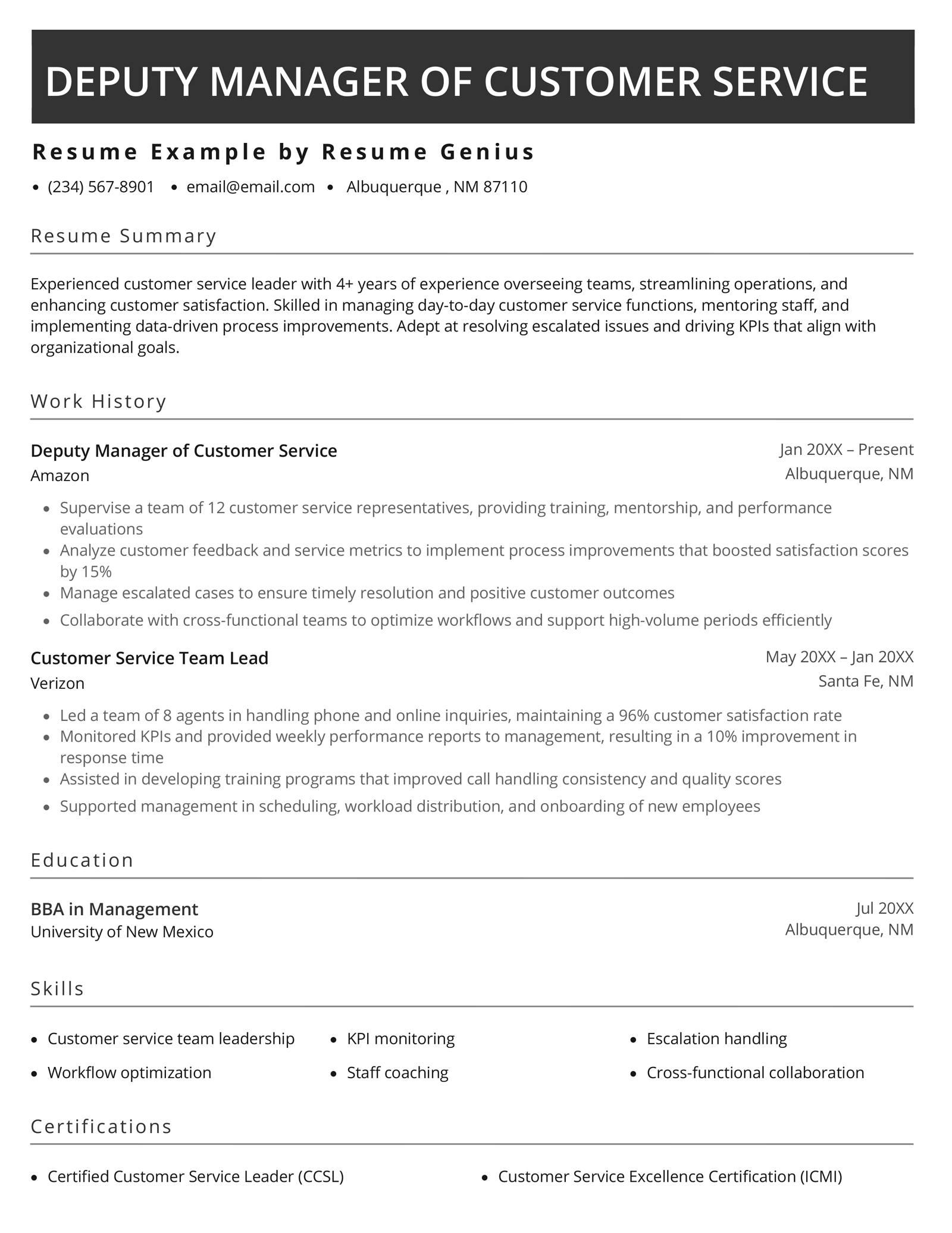 44 Customer Service Resume Examples (All Key Roles)
