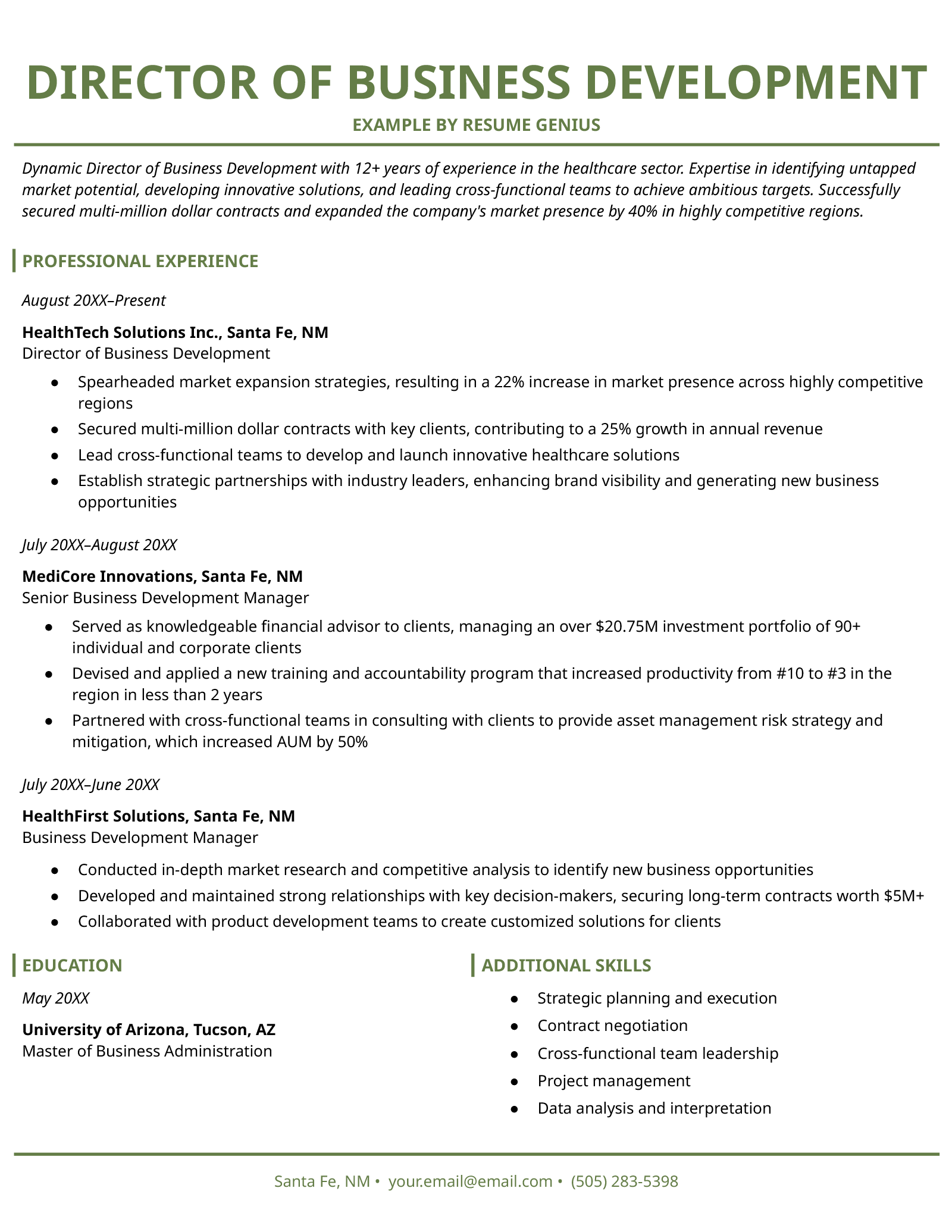 5 Business Development Resume Examples for 2025