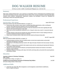 Dog Walker Resume Example Template Free Download 