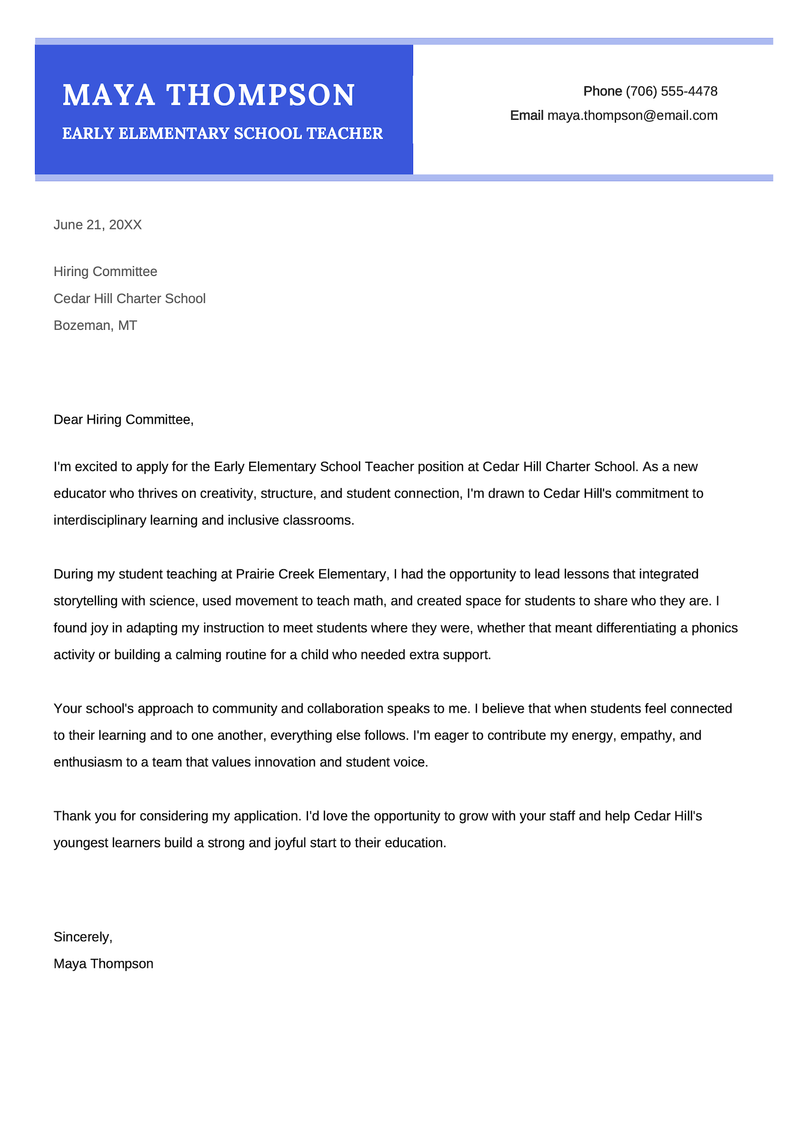 17 Teacher Cover Letter Examples & Guide