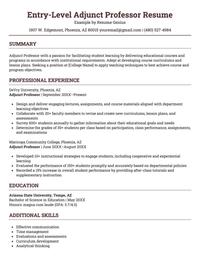 Adjunct Professor Resume Examples & Template for 2026