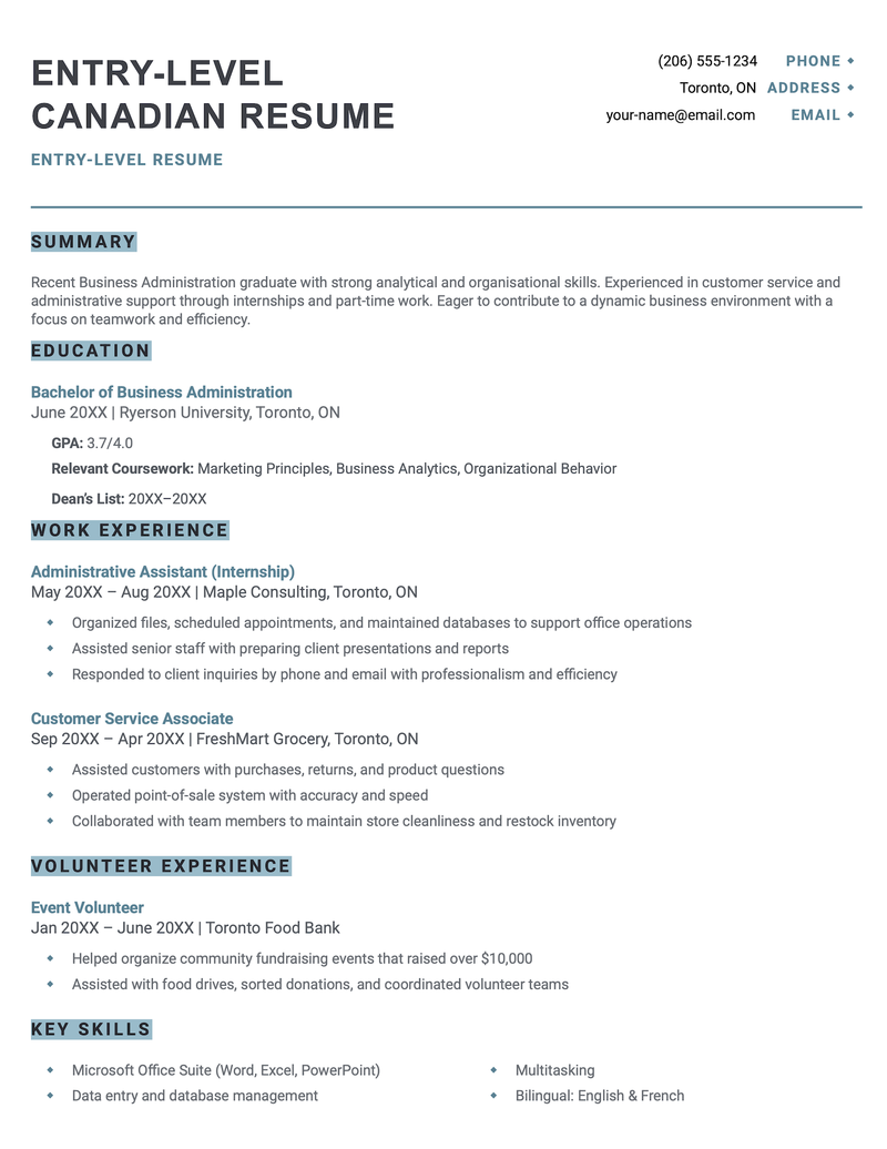 How to Write a Canadian Resume: Format, Template & Examples