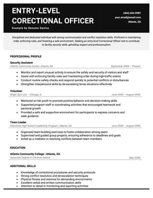 Correctional Officer Resume Examples & Template for 2026