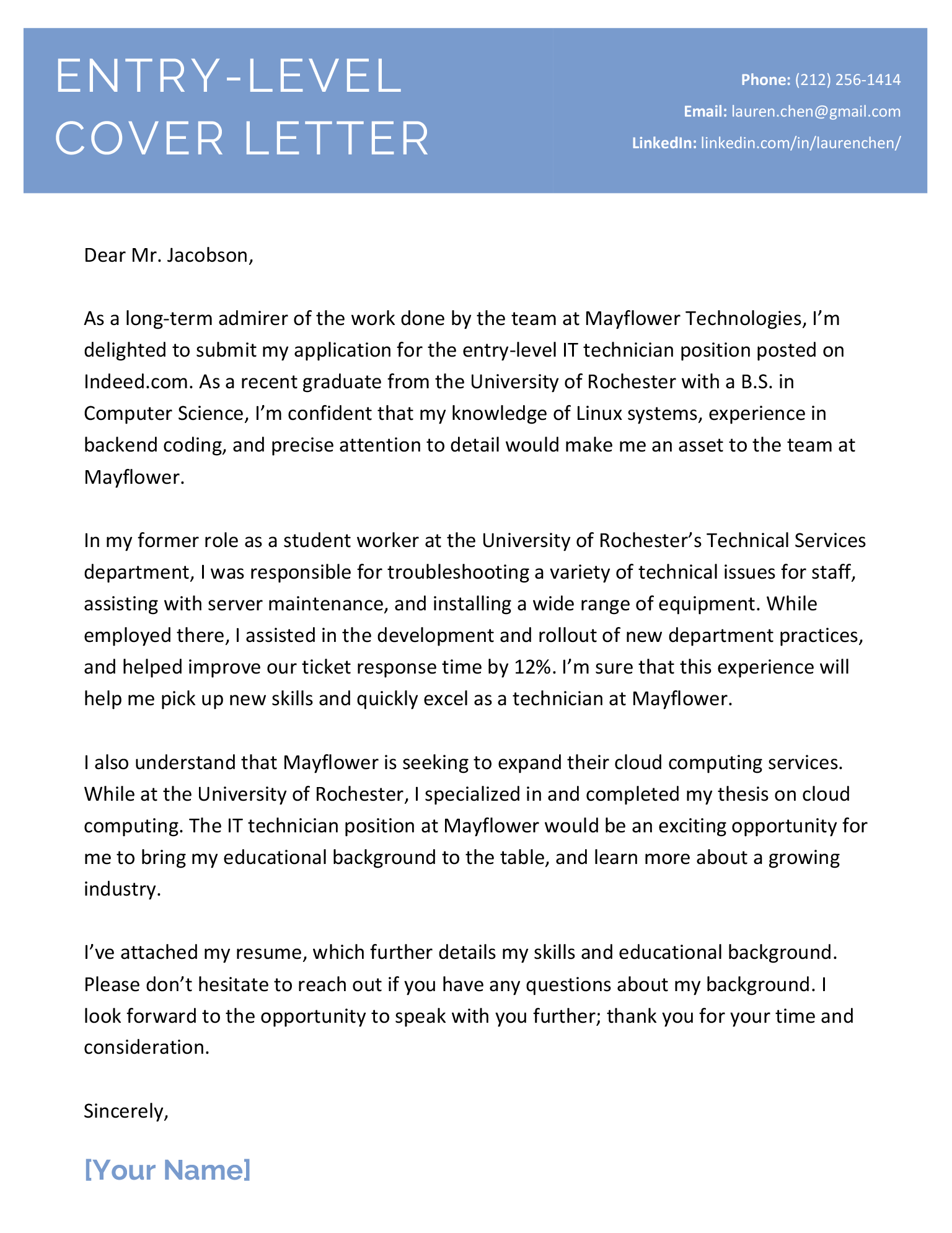 200+ Professional Cover Letter Examples (& Templates)