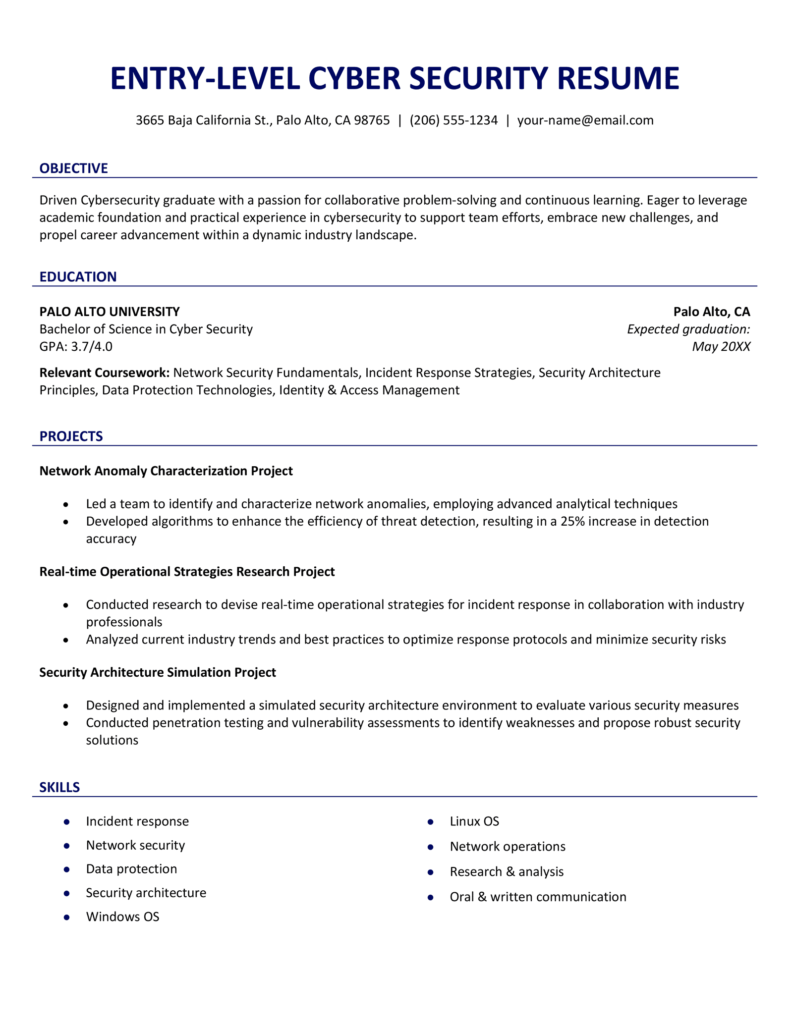 4 Cyber Security Resume Examples & Writing Tips for 2024