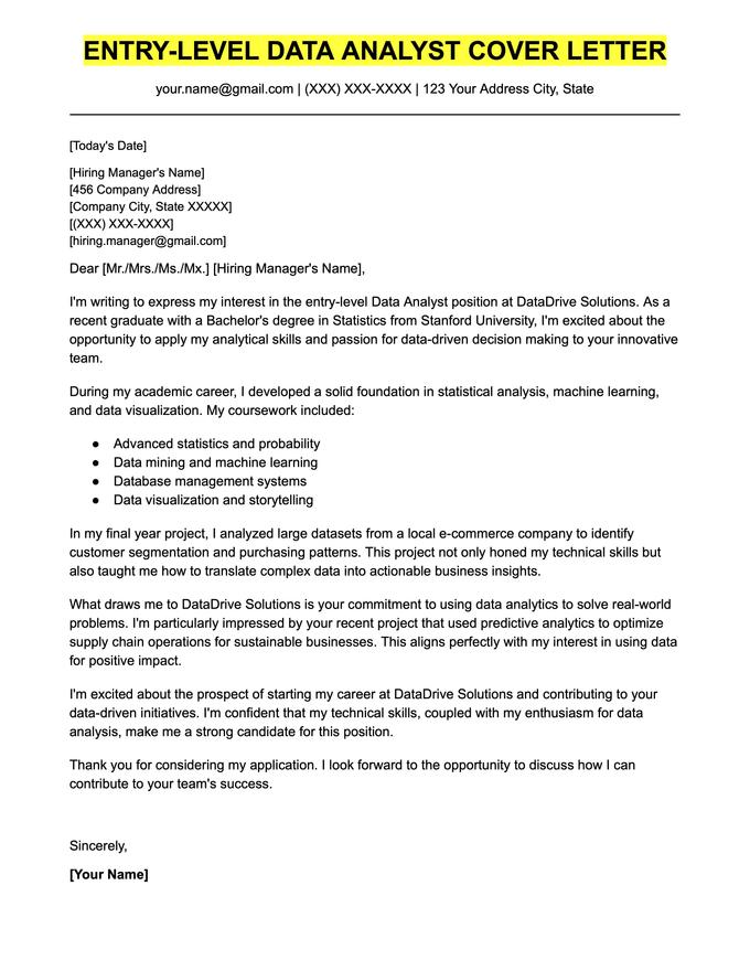 Data Analyst Cover Letter (Free Examples & Tips)