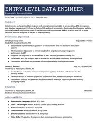 Data Engineer Resume - Examples & Free Download