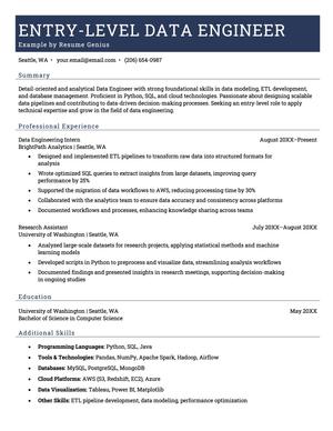 Data Engineer Resume - Examples & Free Download
