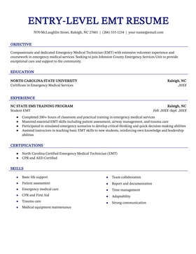 4 EMT Resume Examples & Writing Tips for 2024