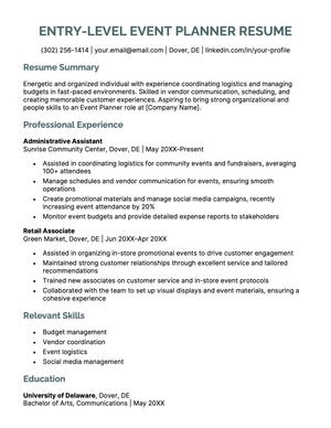 Event Planner Resume Examples & Writing Guide for 2025
