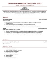 Fragrance Sales Associate Resume Examples & Expert Writing Tips