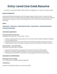 Line Cook Resume Samples & Writing Tips for 2026
