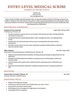 Medical Scribe Resume Samples + 4 Professional Writing Tips