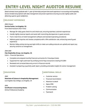 Night Auditor Resume - Free Samples & 26+ Skills to List