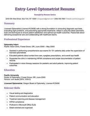 Optometrist Resume Examples & 22 Essential Skills to List