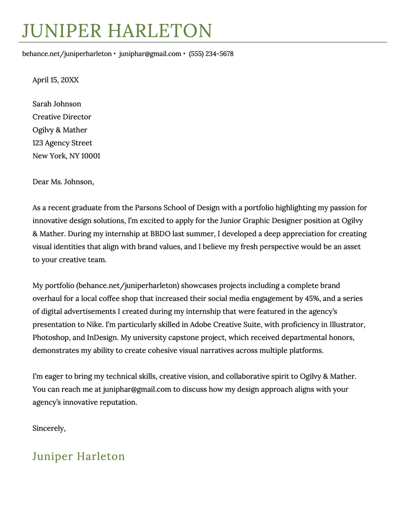 18 Portfolio Cover Letter Examples & Writing Guide