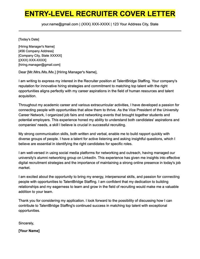 Recruiter Cover Letter Example & Template (Free Download)