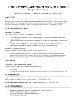 Respiratory Therapist Resume [Samples to Download + Tips]