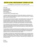 Restaurant Cover Letter Examples & Skills to Include