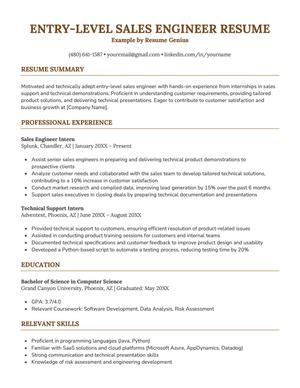 Sales Engineer Resume (Examples & Template for 2026)