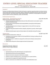 Special Education Teacher Resume Examples (Free Download)