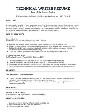 Technical Writer Resume (Examples & How to Write)